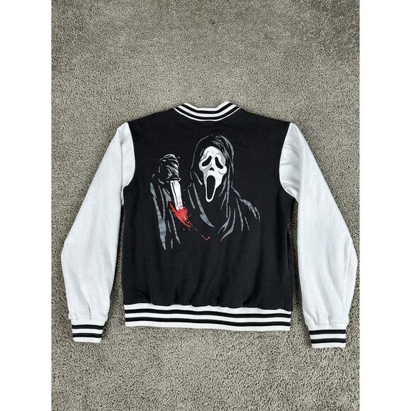 Bioworld | Jackets & Coats | Ghost Face Varsity Jacket Mens Small Black ...